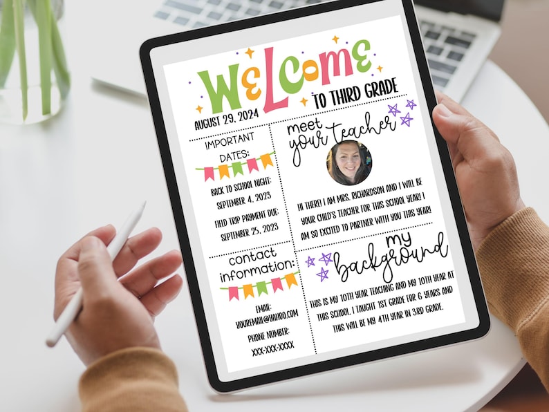 Editable Teacher Welcome Letter Template: Back to School (digital ...