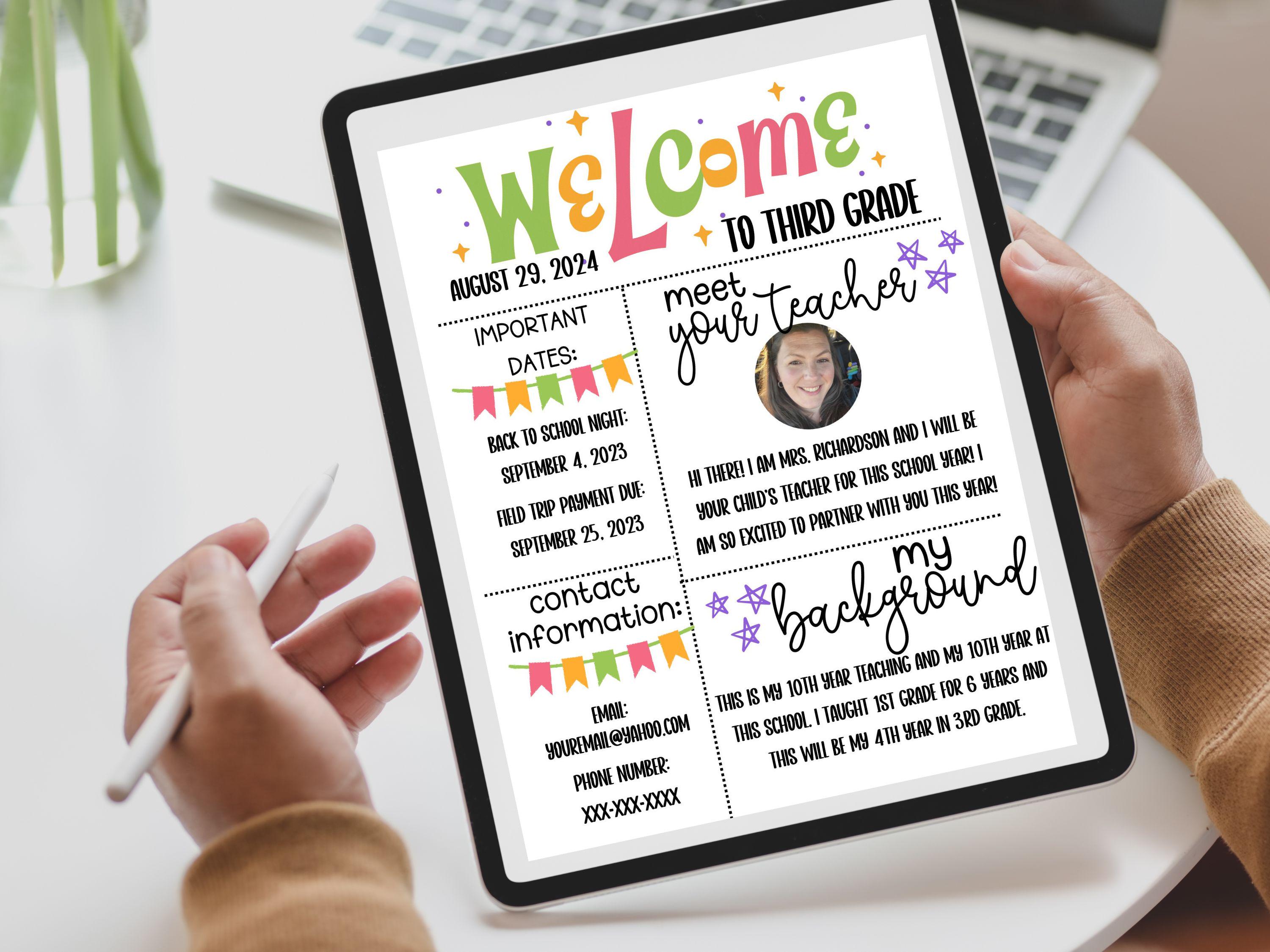 Editable Teacher Welcome Letter Template: Back to School (digital ...