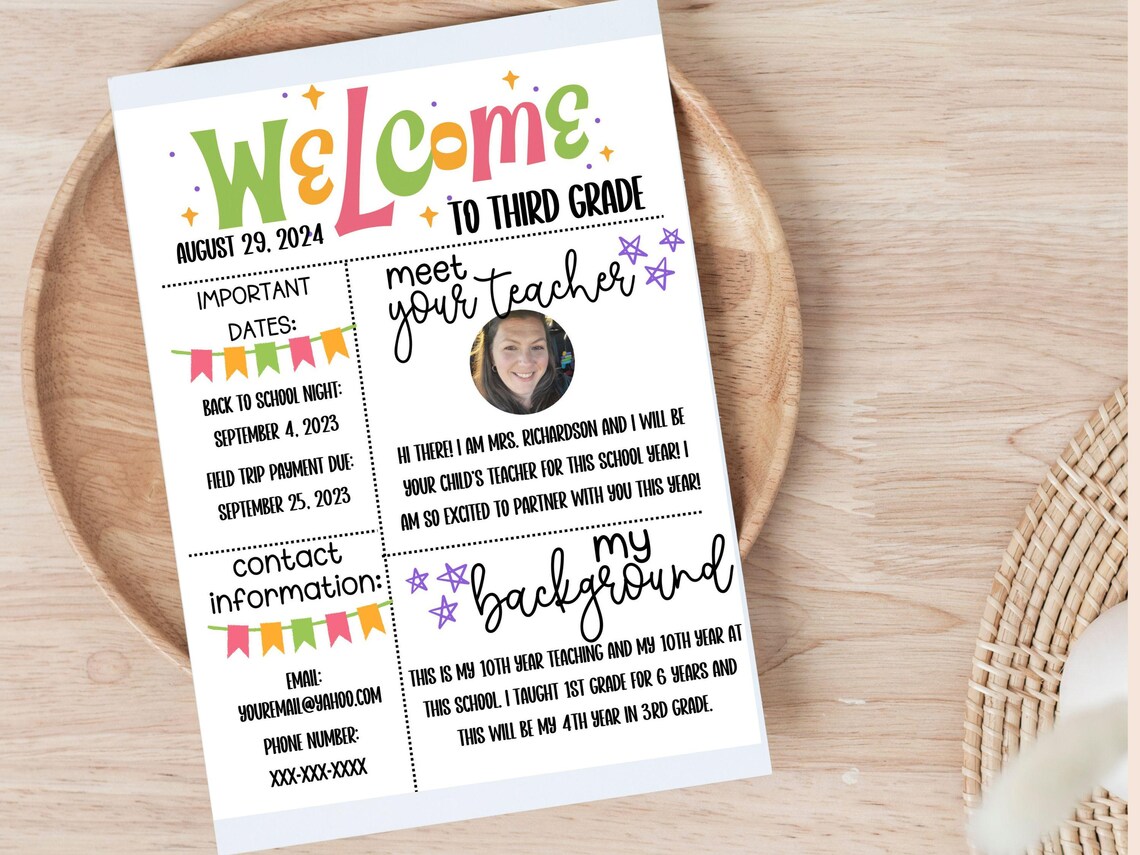 Editable Teacher Welcome Letter Template: Back to School (digital ...