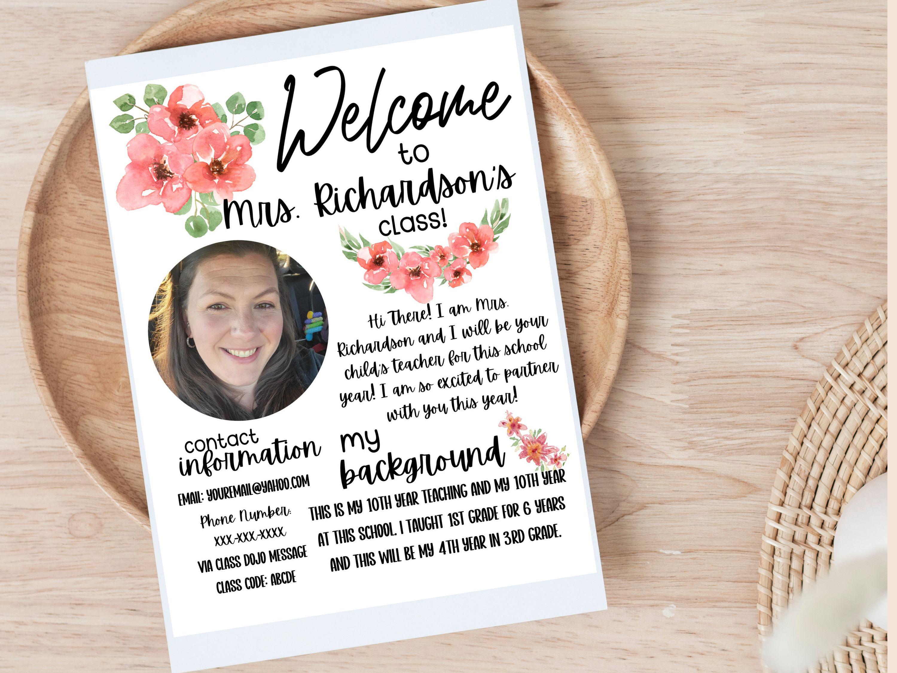 Editable Teacher Welcome Letter Template: Classroom Printable (digital ...