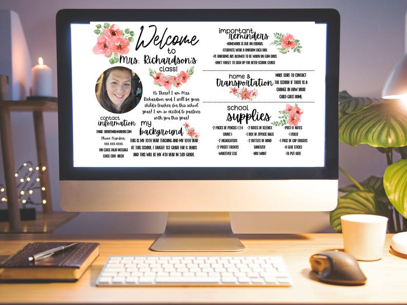 Editable Teacher Welcome Letter Template: Classroom Printable (digital ...