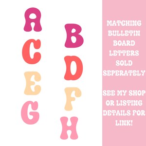 Alphabet Letters Super Retro Font Pastel Color Pallet Print Pink Pallet ...