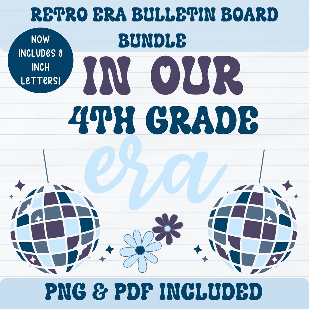 Retro Bulletin Board Kit Midnight Era Colors in Our Learning Era Grade ...