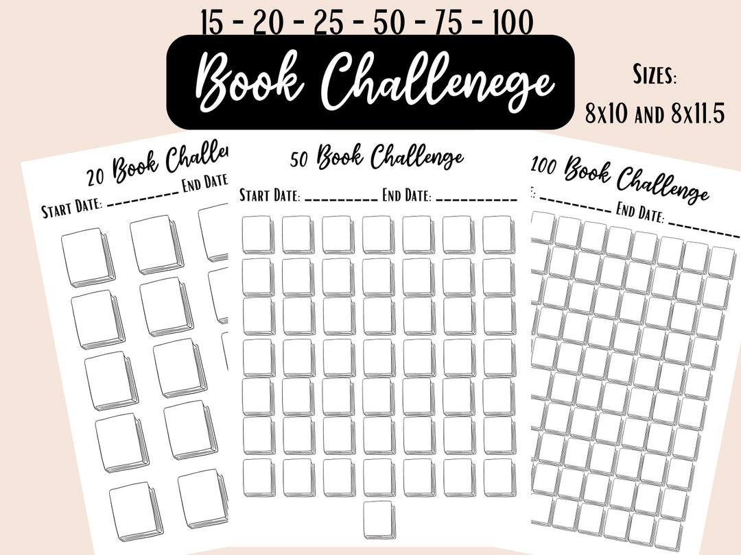 Reading Tracker Printable Book Lover Book Challenge Gift for Book Lover ...