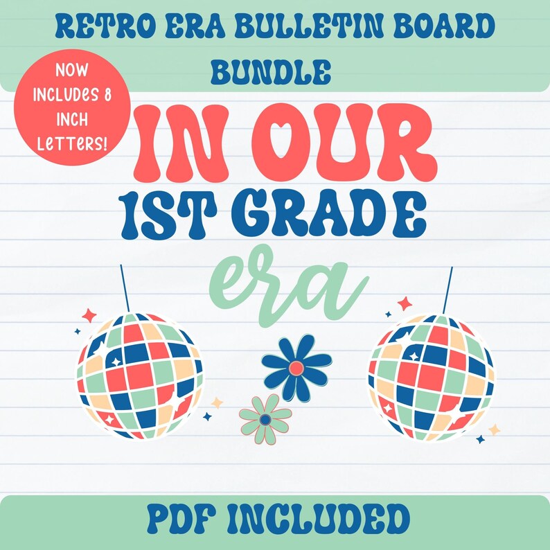 Retro Bulletin Board Set Pastel Colors in Our Learning Era Grade PNG ...