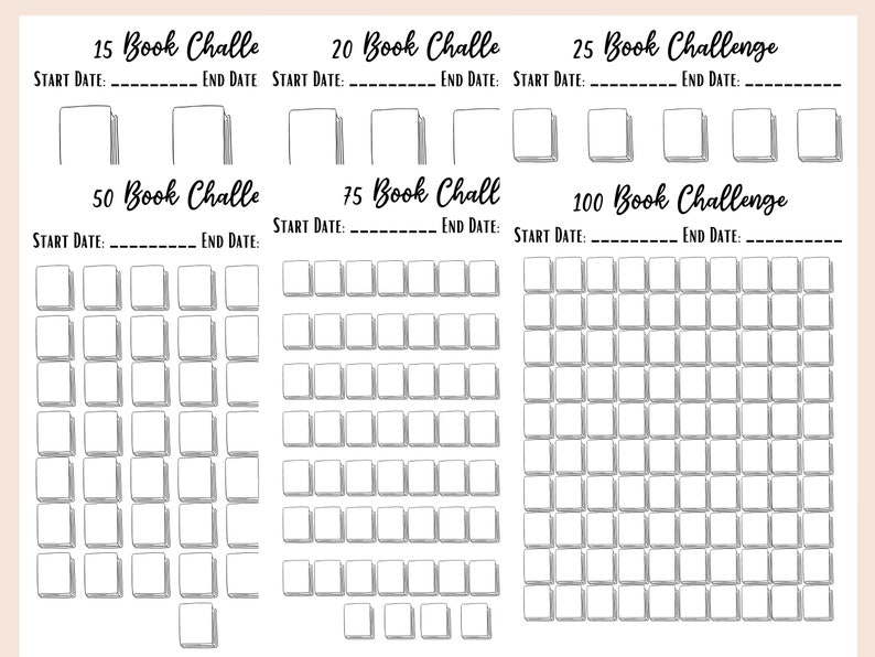 Reading Tracker Printable Book Lover Book Challenge Gift for Book Lover ...
