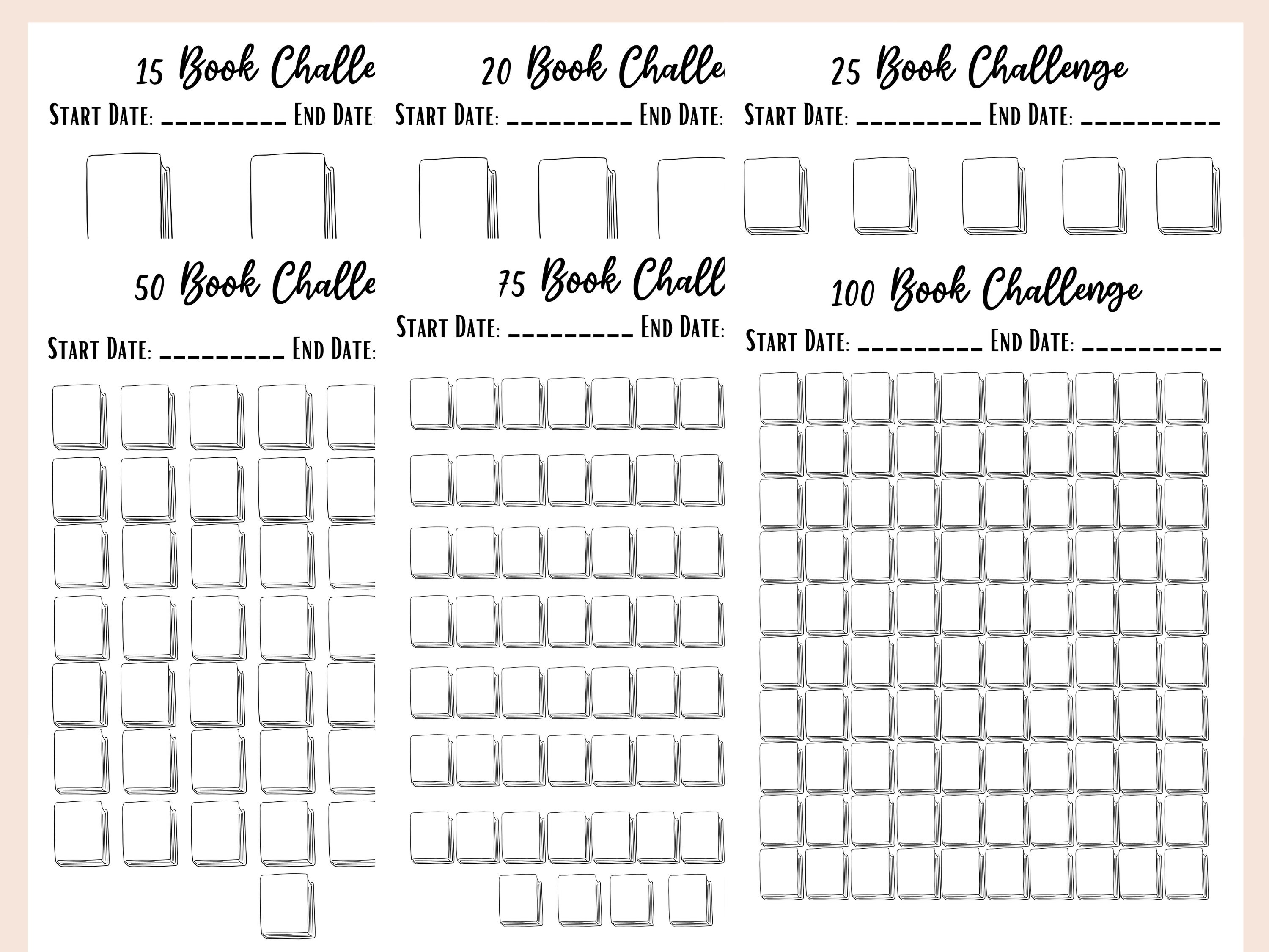 Reading Tracker Printable Book Lover Book Challenge Gift for Book Lover ...