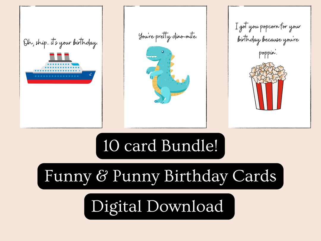 Funny Birthday Cards With Puns Birthday Gift for Her Funny - Etsy