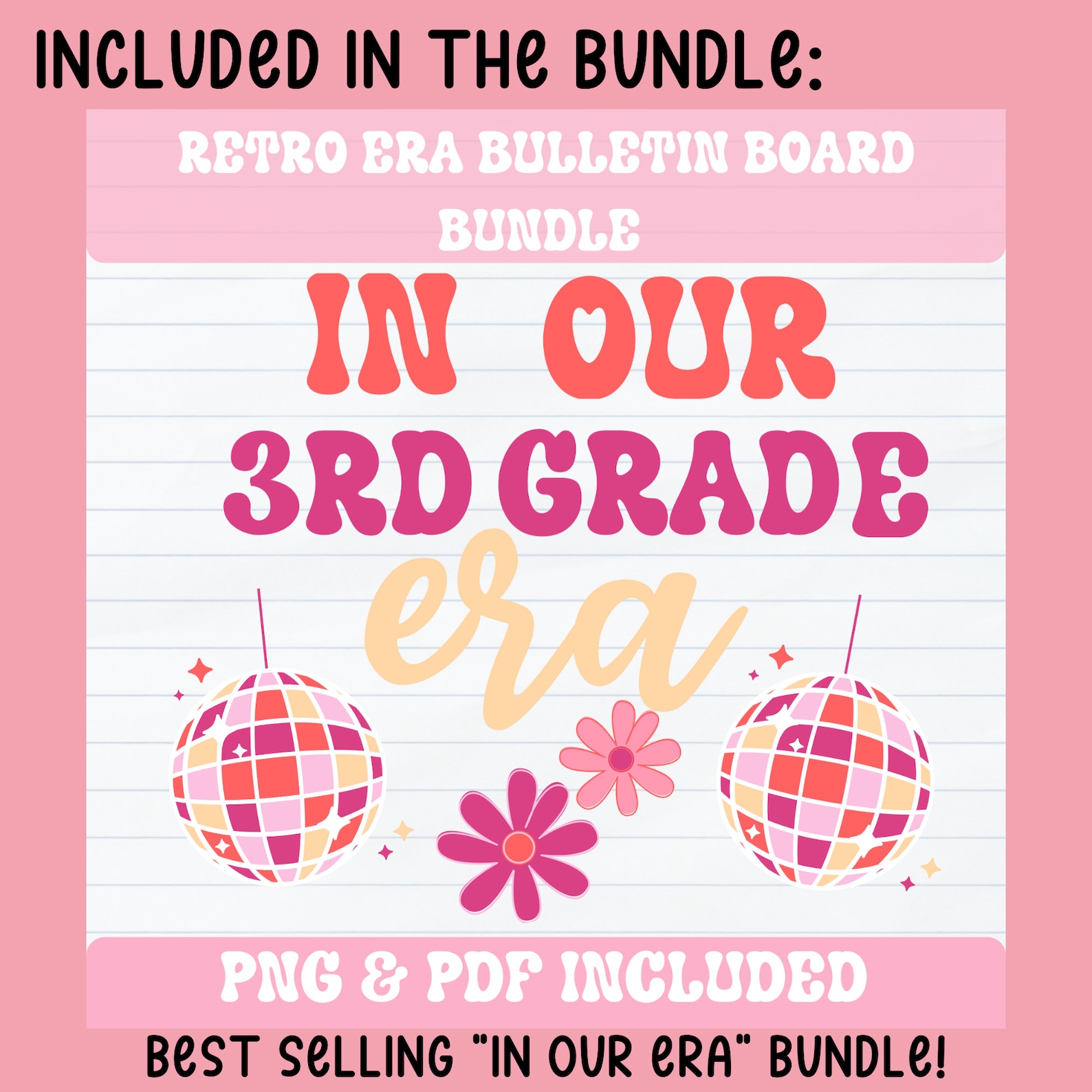 Retro Bulletin Board Kit in Our Learning Era Grade Matching Bundle Era ...