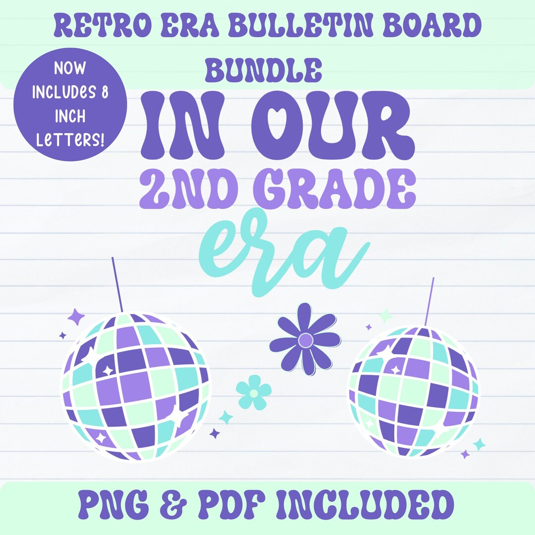 Retro Bulletin Board Kit Pastel Colors in Our Learning Era Grade PNG ...