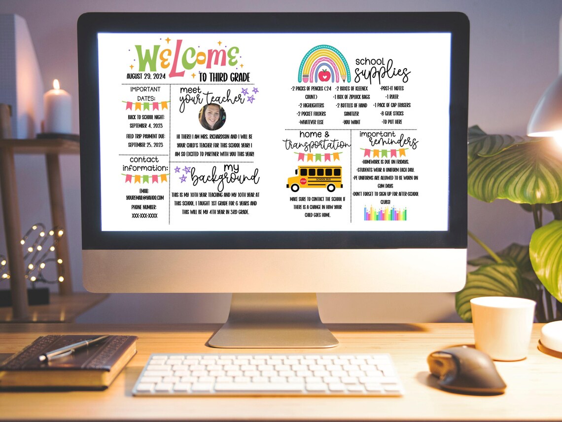 Editable Teacher Welcome Letter Template: Back to School (digital ...