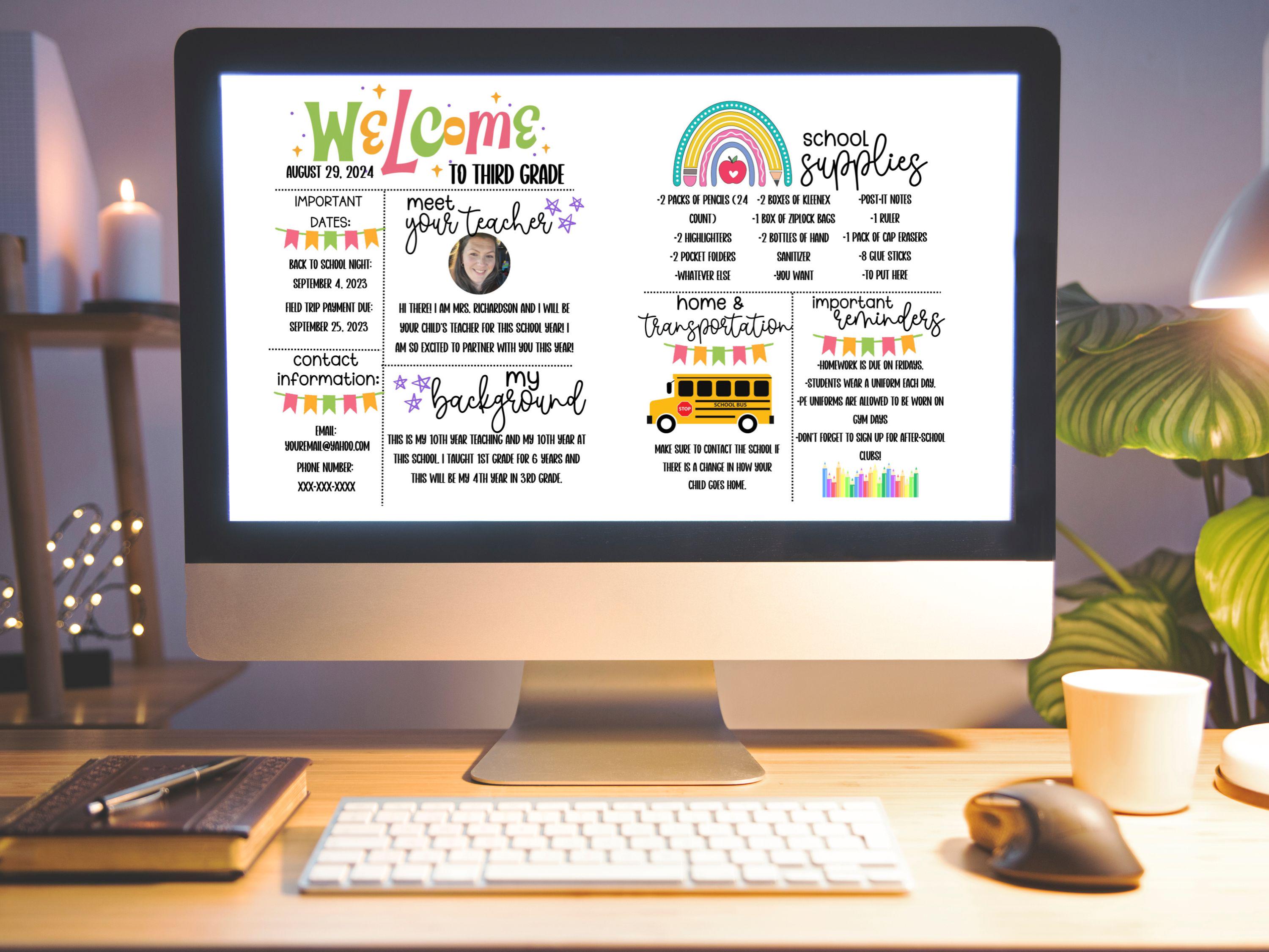 Editable Teacher Welcome Letter Template: Back to School (digital ...