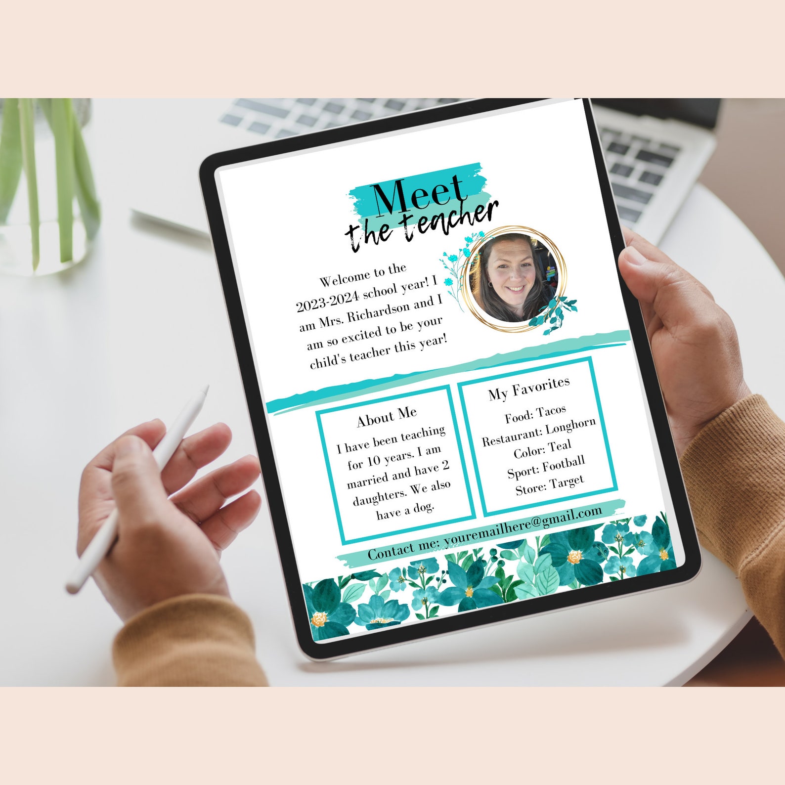 Editable Meet the Teacher Letter Template: Back to School (digital ...