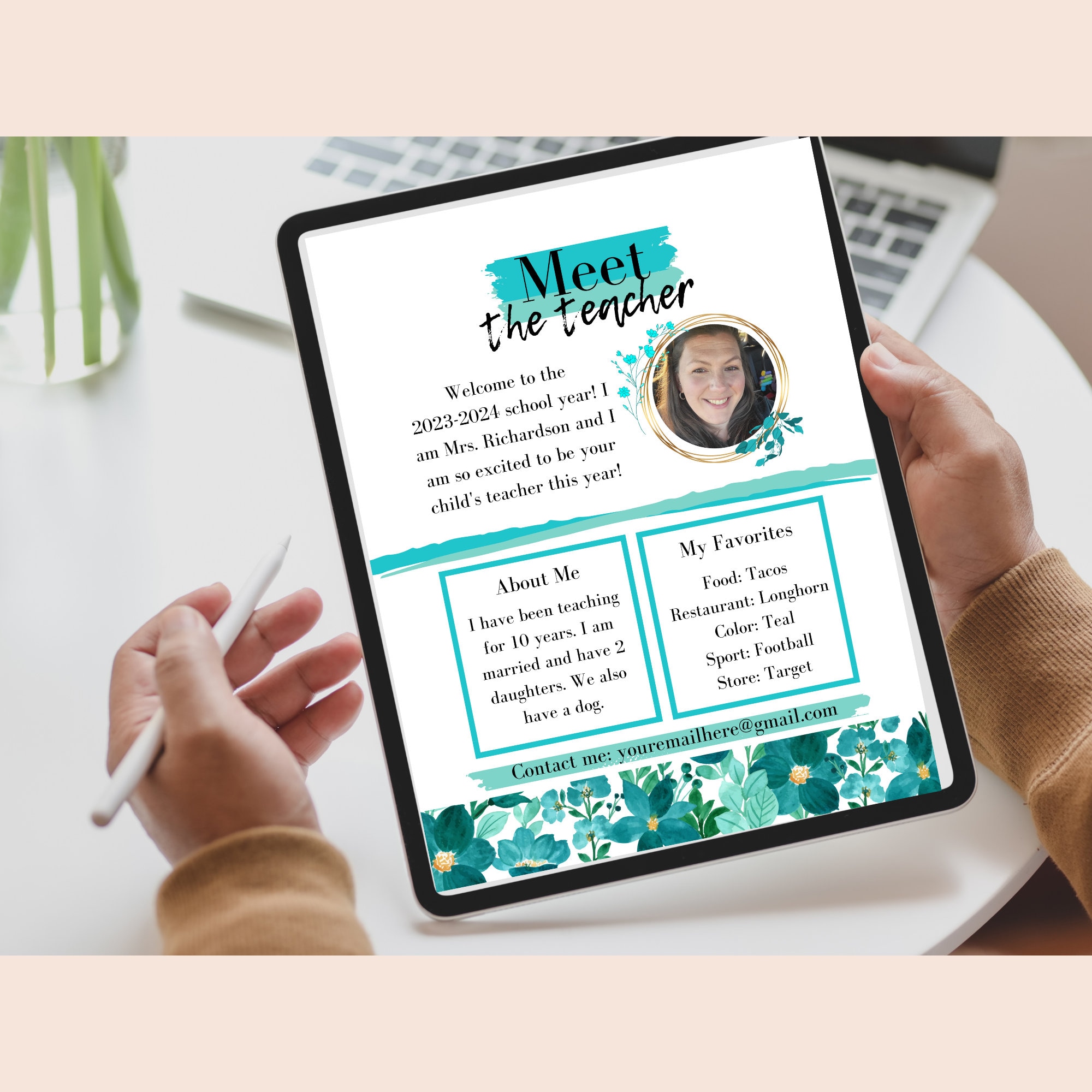 Editable Meet the Teacher Letter Template: Back to School (digital ...