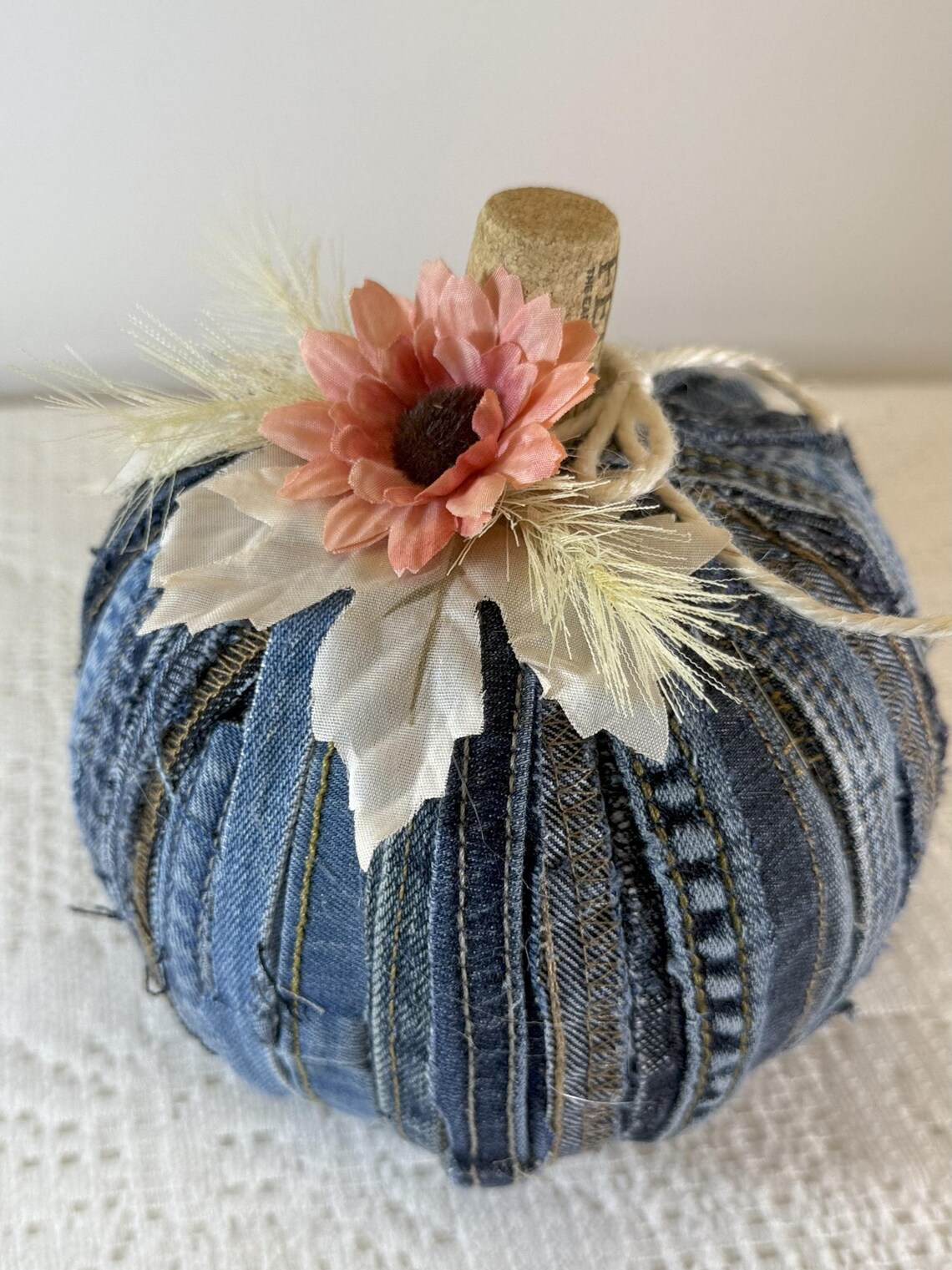 Upcycled Denim Seam Pumpkins: Rustic Farmhouse Fall Decor - Etsy