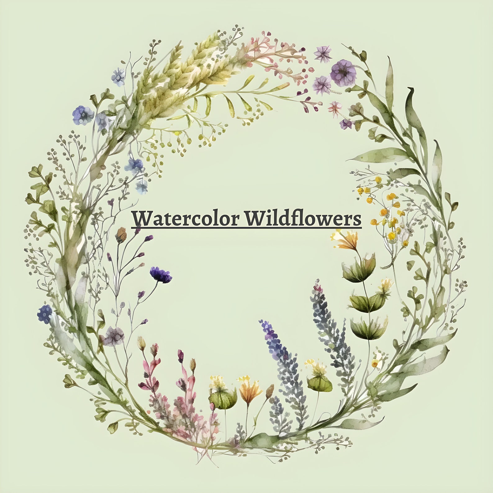 Watercolor Wildflowers - Floral Clipart - Flower Wreaths - Wildflower ...