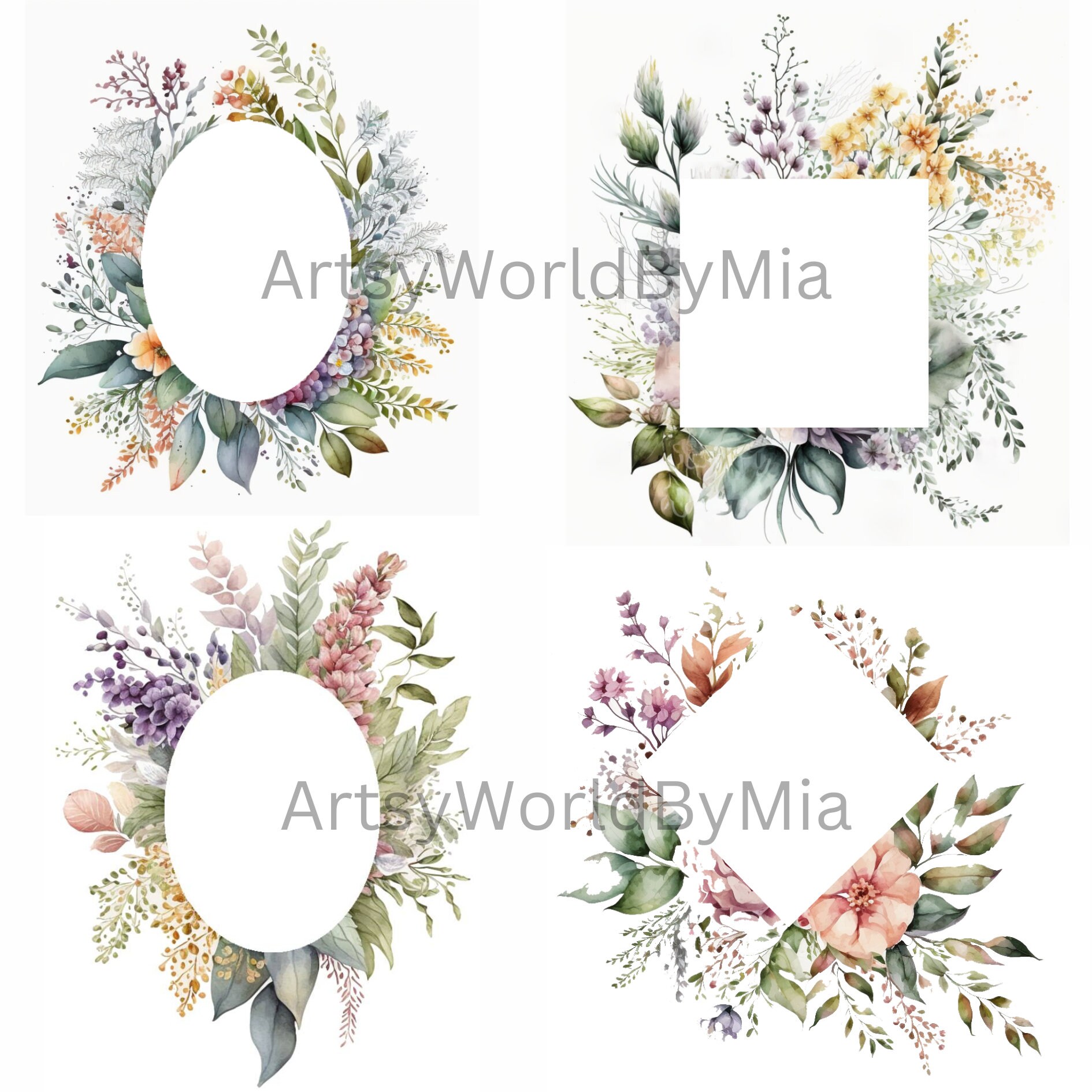 Watercolor Floral - Floral Clipart - Flowers - Fall Floral - Floral ...