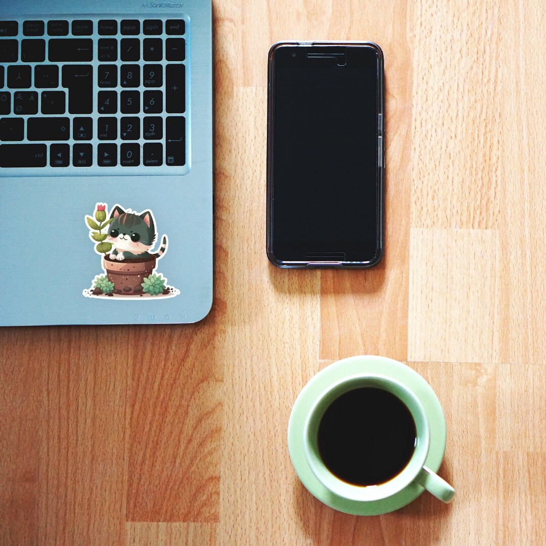 Cat + Plant - Cat Clipart - Digital Stickers - Png Bundle - Kitty Cat ...