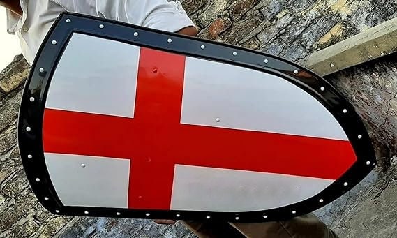 Medieval X-mas Knight Templar Red Cross Shield 30 Inch 18G Battle Armor ...
