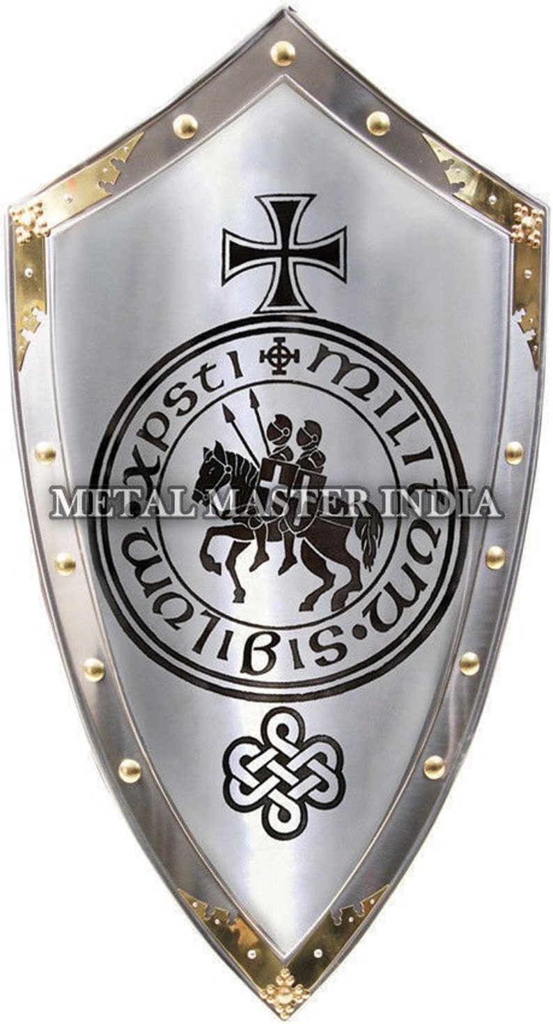 Medieval Reproduction Templar Armor Shield Made Solid Steel & - Etsy