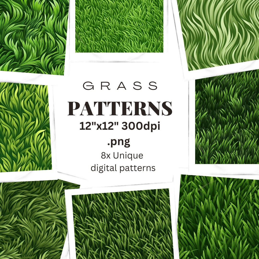 Grass Digital Paper: Seamless PNG Prints, Scrapbooking (instant ...