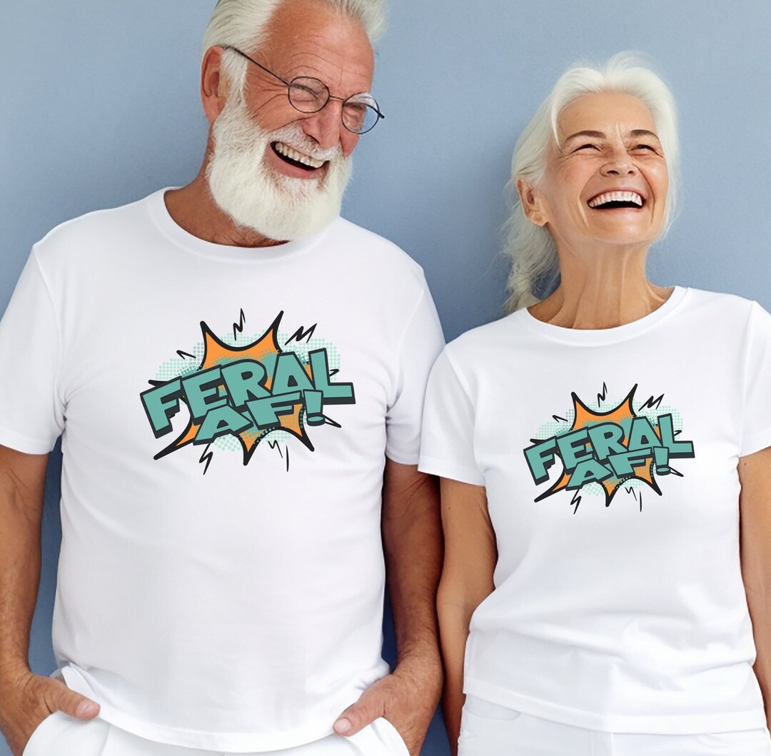 Feral AF Cartoon Shirt, Feral Girl, Wild Woman Tee, Cartoon Feral Aunt ...