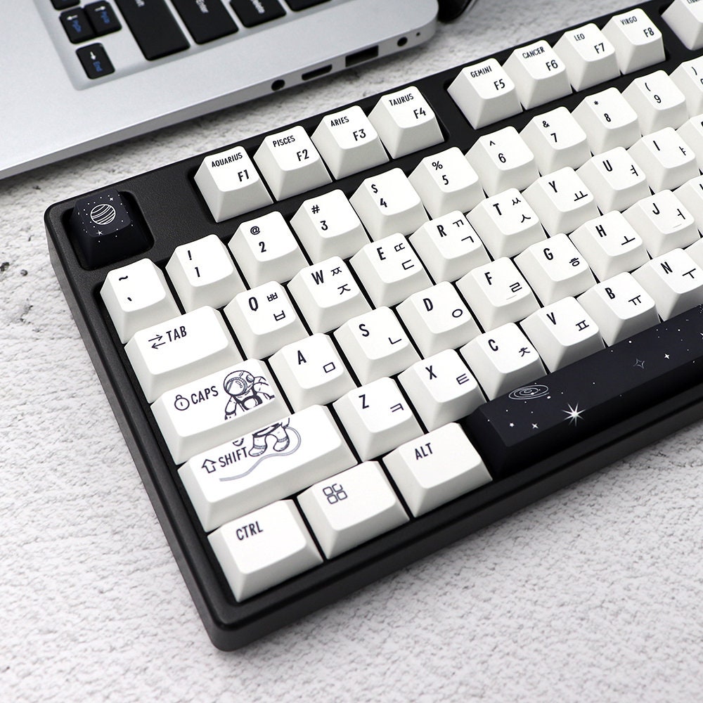 Cute Outer Space Korean Keycaps Set Kawaii Hangul Keycaps Cherry PBT ...