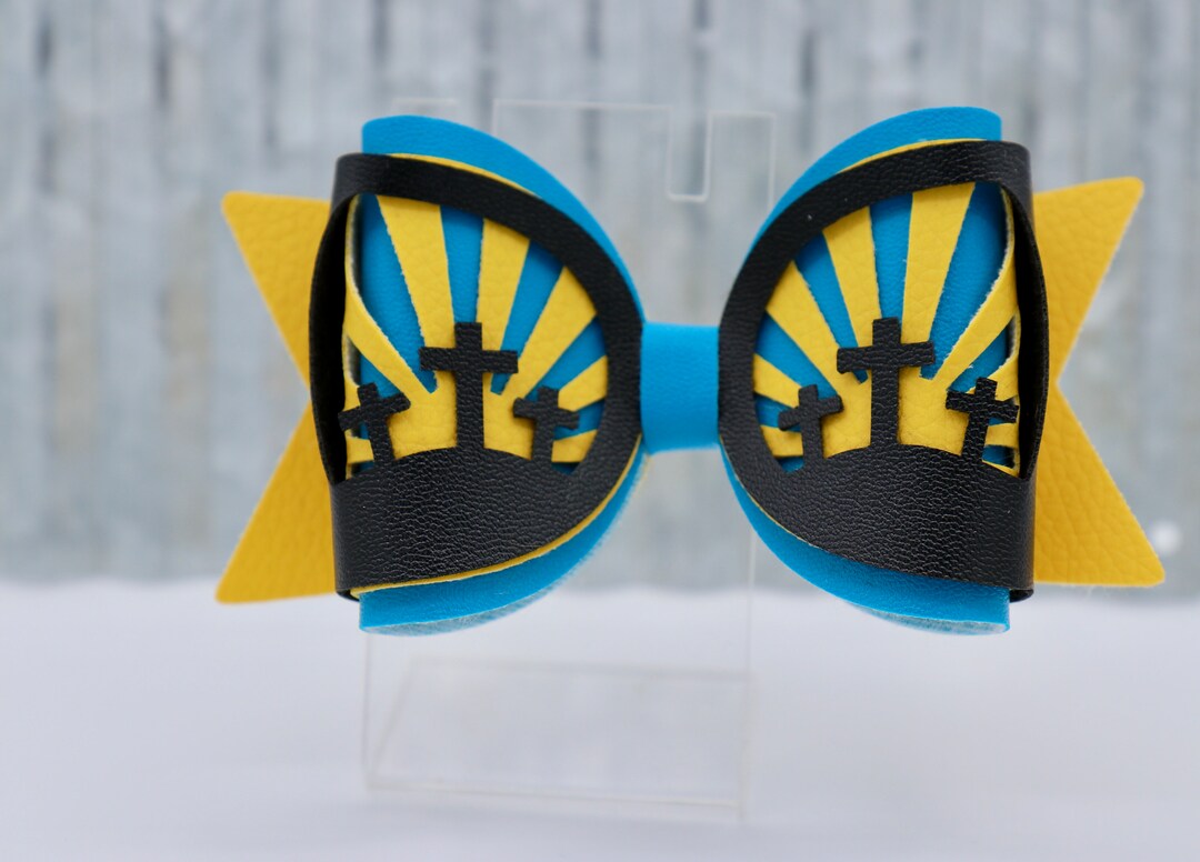 Crosses at Calvary Faux Leather Hair Bow - Easter, Christian Gift - Etsy