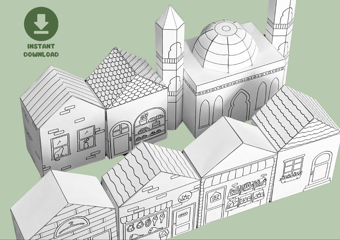 Paper Houses, DIY Kids, Muslim Education, Mosque Craft, Paper Toy ...