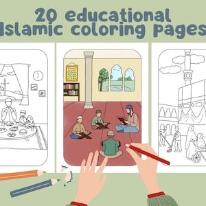 Islamic Coloring Pages for Kids, Islamic Activity Book, Muslim Kids ...