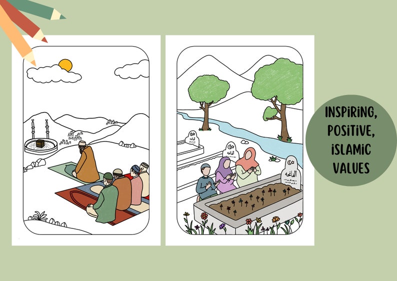 Islamic Coloring Pages for Kids, Islamic Activity Book, Muslim Kids ...