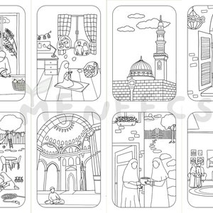Islamic Coloring Pages for Kids, Islamic Activity Book, Muslim Kids ...