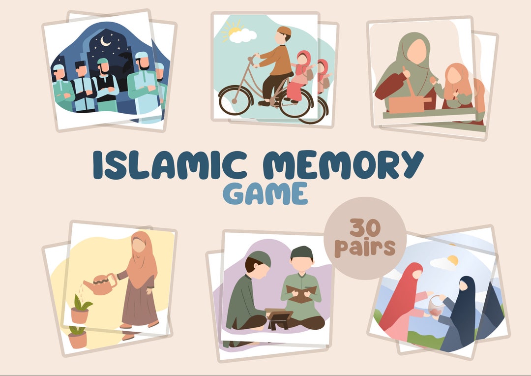 Memory Game Islamic for Children, Islamic Game, Learn Through Play ...