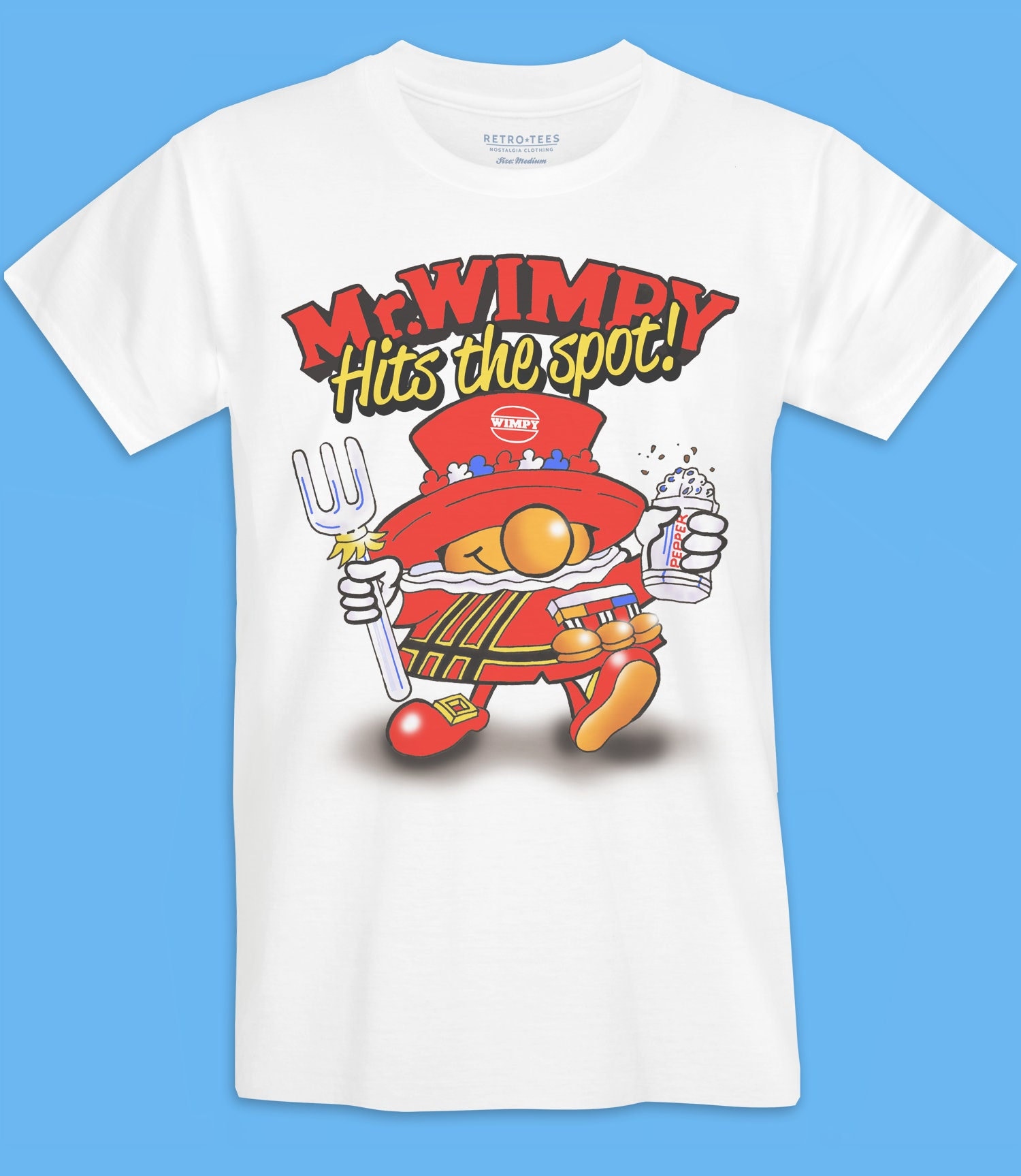 Camiseta Mr Wimpy Hits the Spot amante de la comida rápida de los años ...