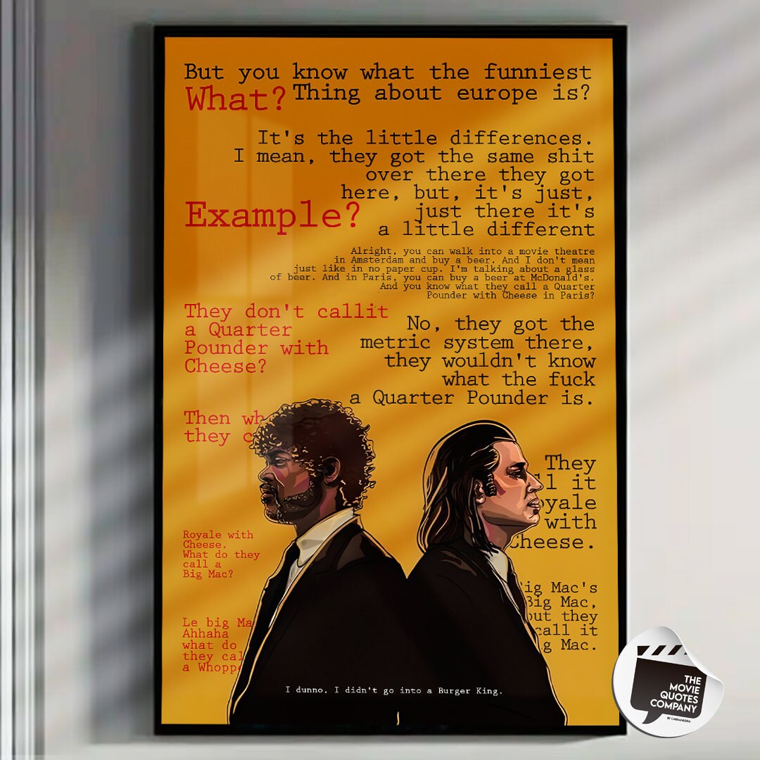 Downloadable Posters Collection 3 Sheets dialogue Pulp Fiction Movie - Etsy