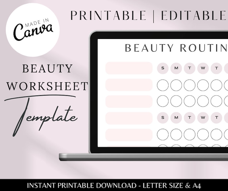Daily Skin Care Routine Printable, Beauty Skin Care Planner, Skin Care ...