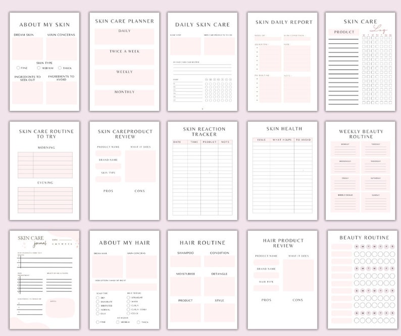 Daily Skin Care Routine Printable, Beauty Skin Care Planner, Skin Care ...