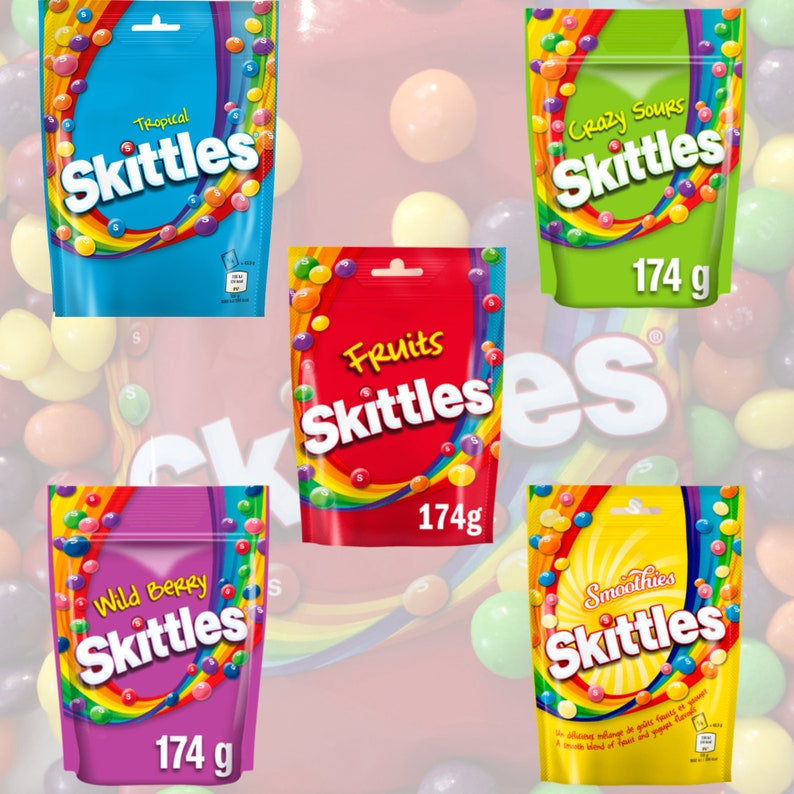Skittles Variety Pack Original, Tropical, Wild Berry, Smoothies, Crazy ...