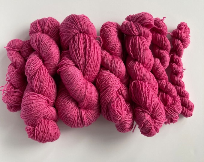 100% Merino Wool Yarn | Light Fingering Weight Yarn | Hot Pink ...