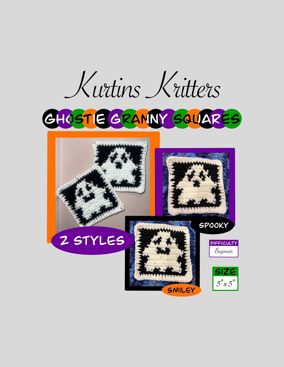 Ghostie Granny Square PDF PATTERN ONLY - Etsy