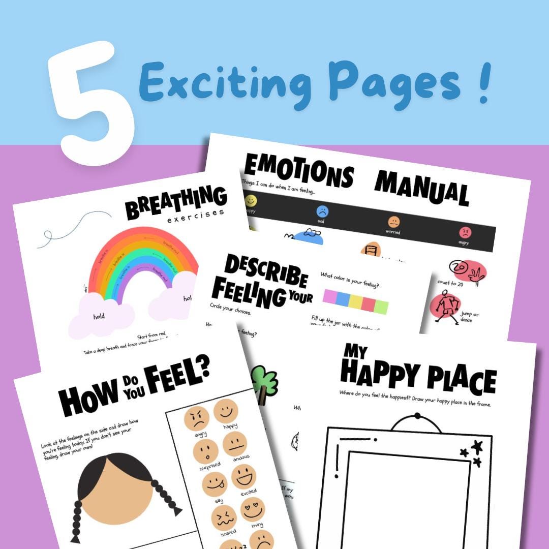 Emotions/feelings, Worksheet Bundle, 5-page Activity Pack, Mindfulness ...