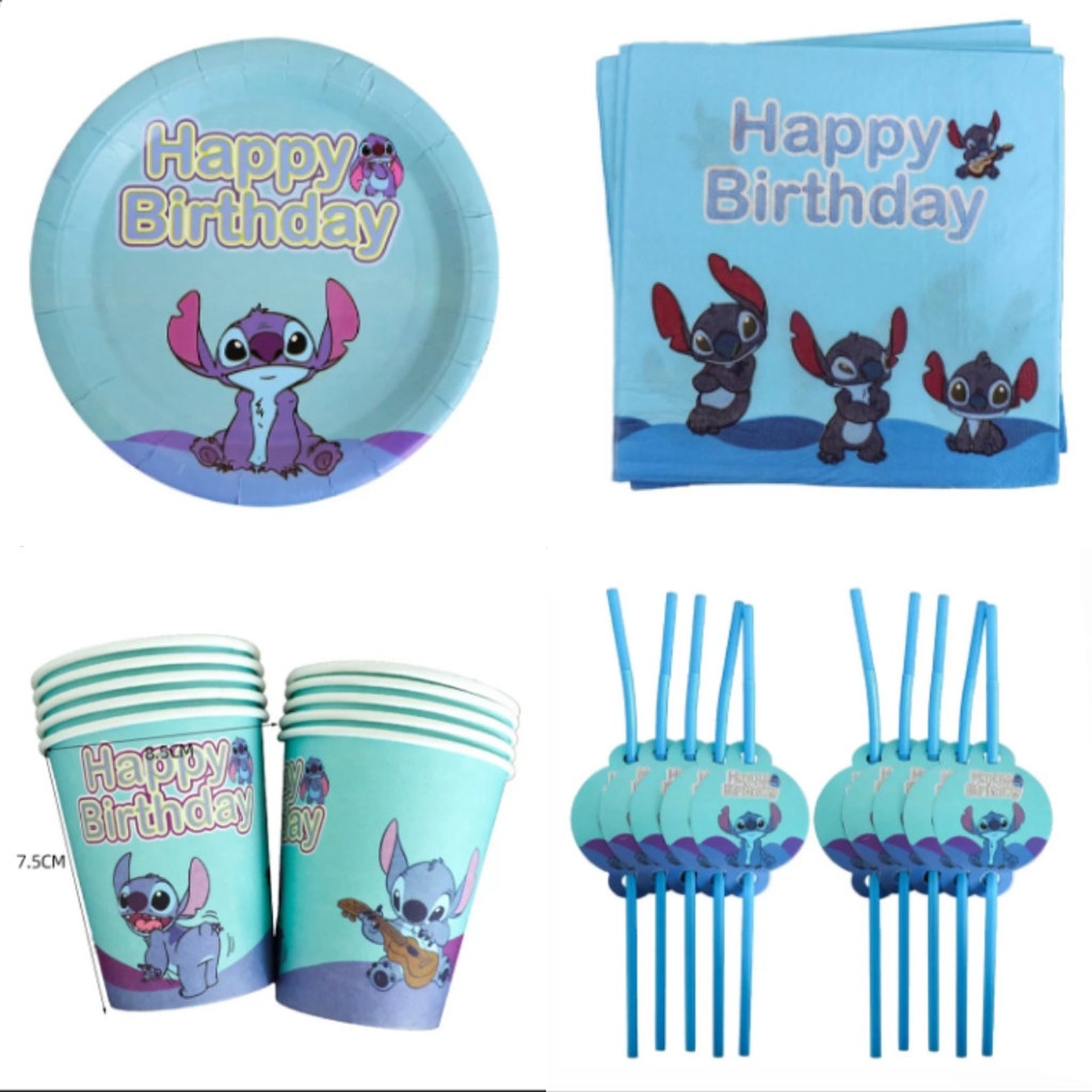 Lilo and Stitch Birthday Party Decoration Cake Topper Tableware Plates ...