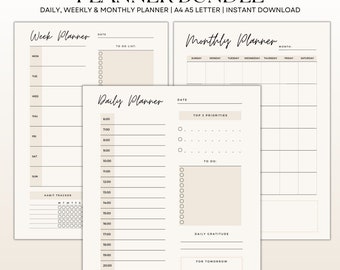 Daily,weekly, and Monthly Printable Planners - Etsy