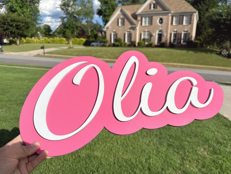 Customizable Wood Name Sign - Personalized Wall Decor With Painted ...