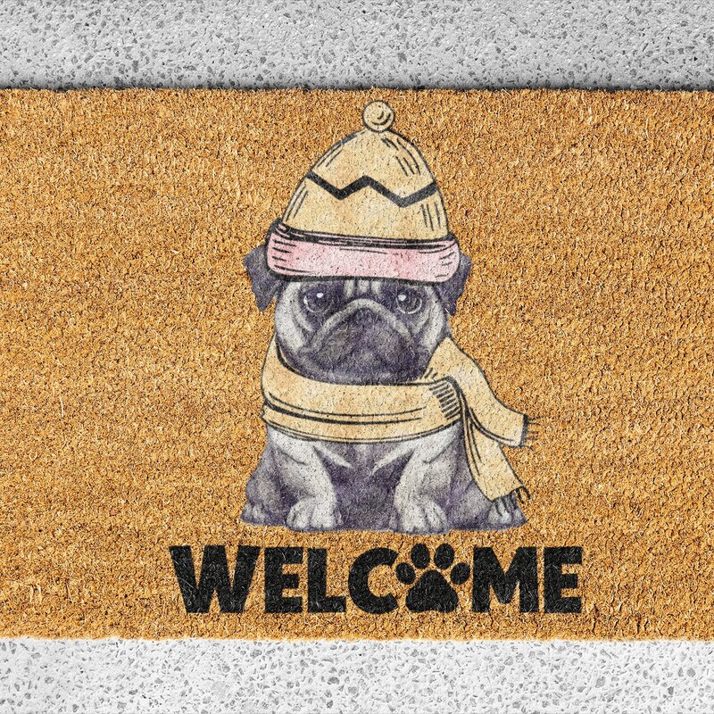 Pug Welcome Mat - Etsy