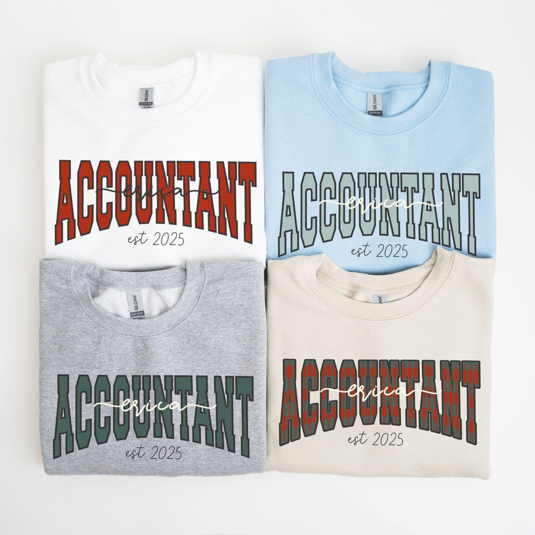 Accountant Established Custom Name Sweatshirt, New Accountant Crewneck ...