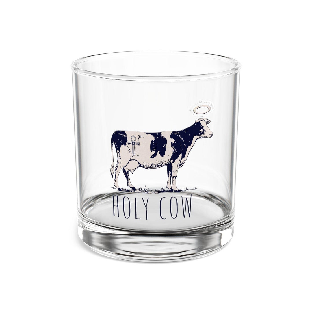 Holy Cow 10oz Bar Glass, Holstein With Halo & Cross Brand Drinking ...