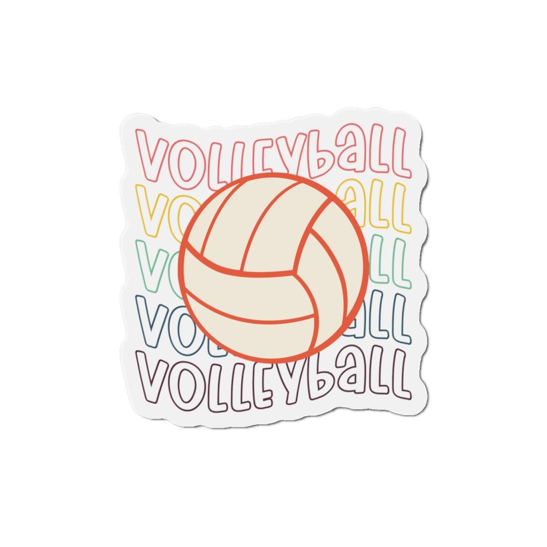 Volleyball Die-cut Magnets, Rainbow Colored Volleyball Magnet ...