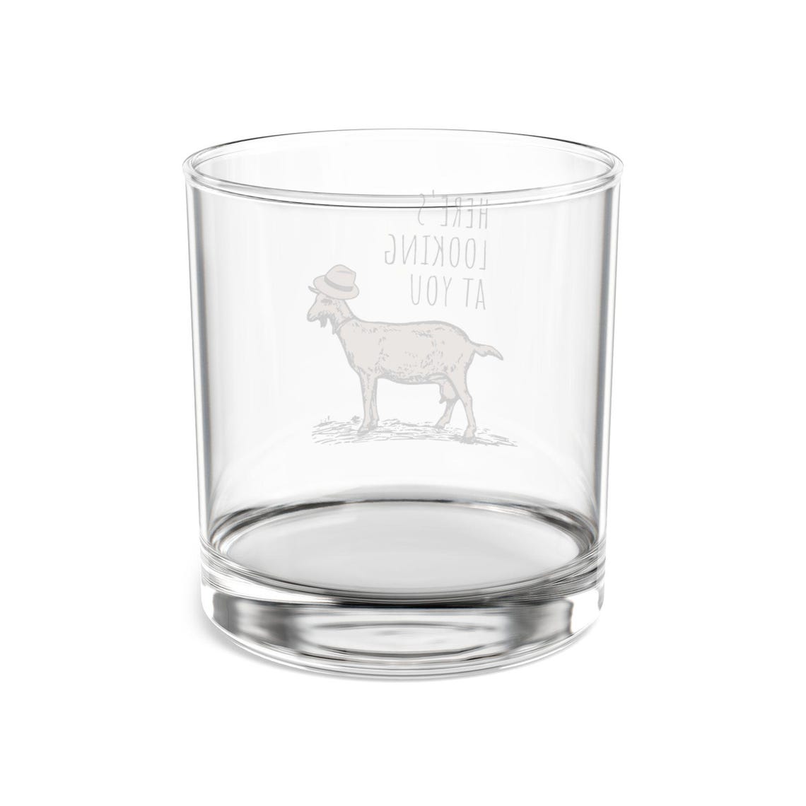 Here's Looking at You Kid 10oz Bar Glass, Goat Pun Drinking Glass ...
