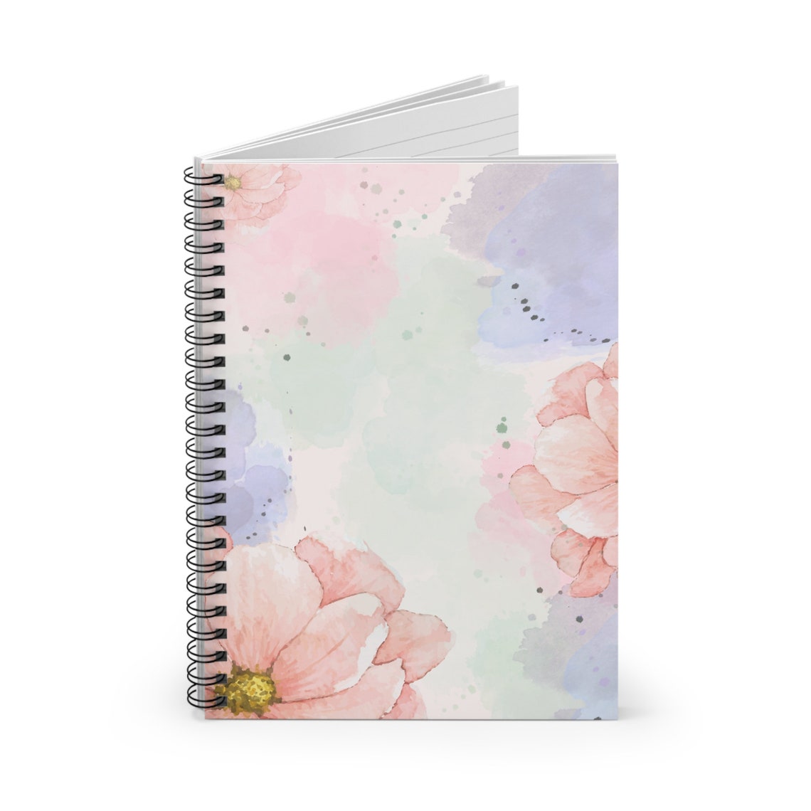 Pink Floral Spiral Notebook, Rule Line Notebook, Back to School ...